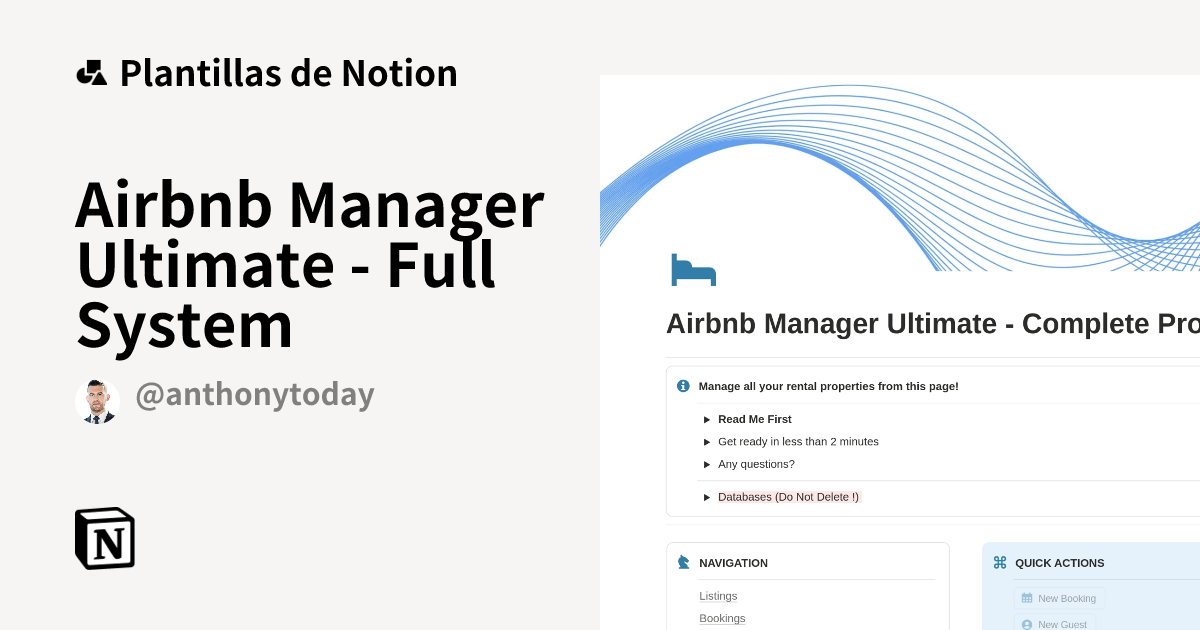 Plantilla Airbnb Manager Ultimate - Full System | Notion Marketplace