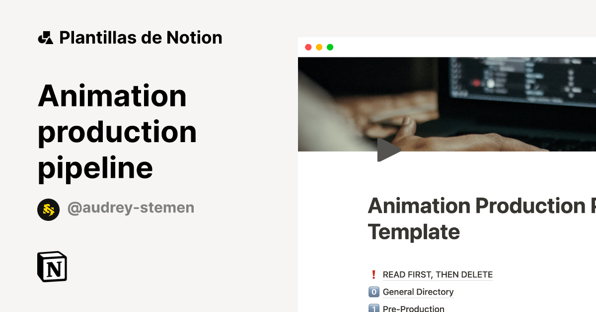 Plantilla Animation production pipeline | Notion Marketplace