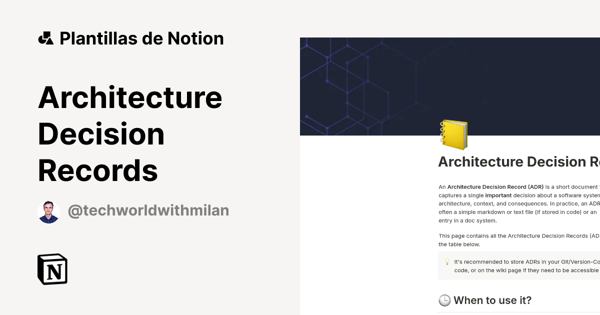 Plantilla Architecture Decision Records | Notion Marketplace