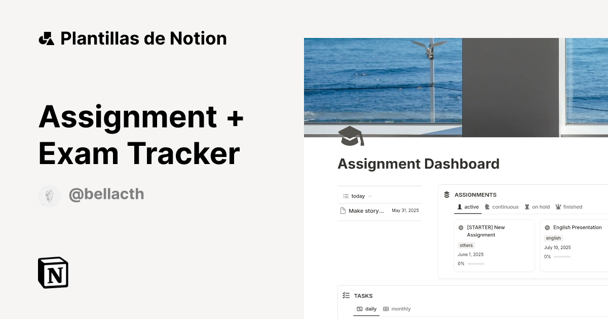 Plantilla Assignment + Exam Tracker | Notion Marketplace