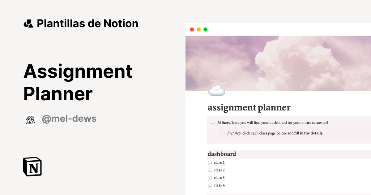 Plantilla Assignment Planner | Notion Marketplace