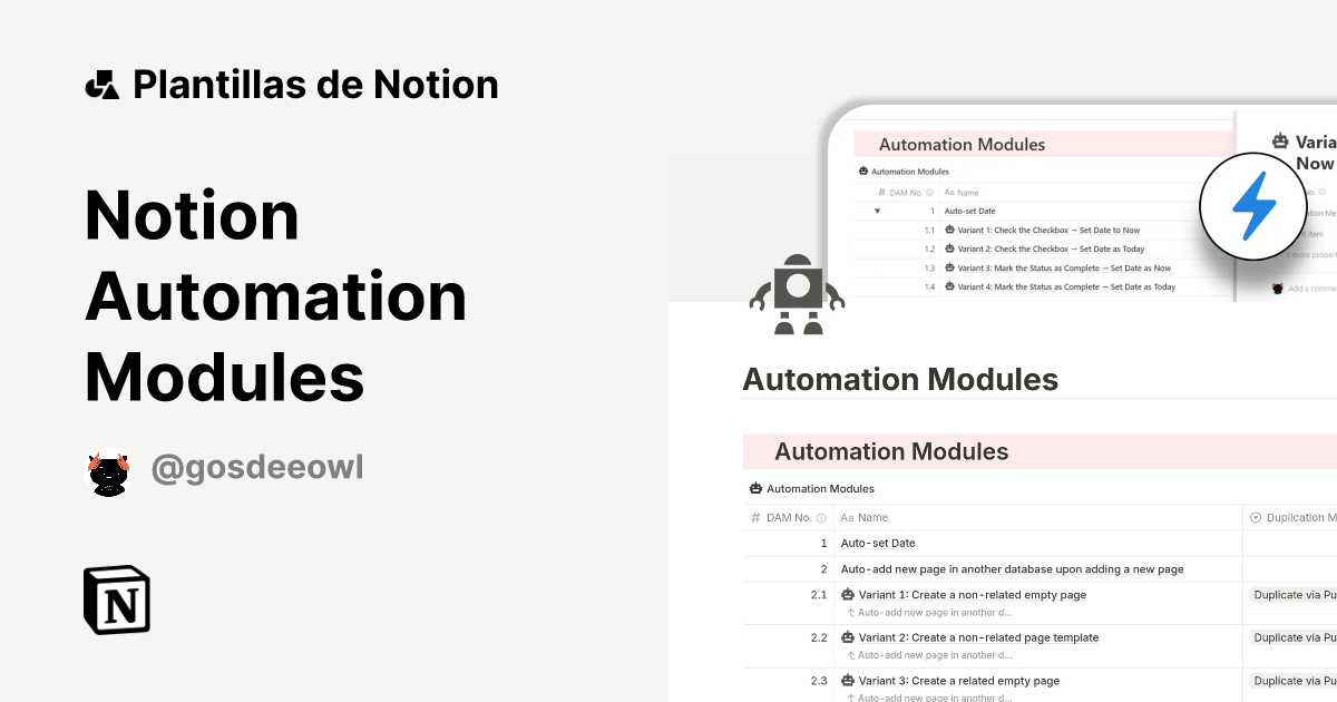 Plantilla Notion Automation Modules | Notion Marketplace
