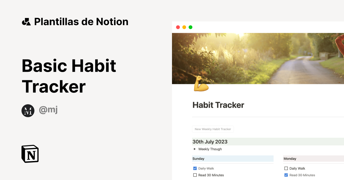Plantilla Basic Habit Tracker de MJ | Notion Marketplace