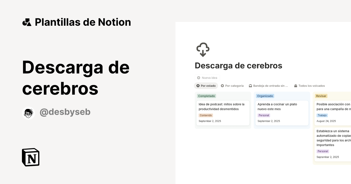 Plantilla Brain Dump | Notion Marketplace