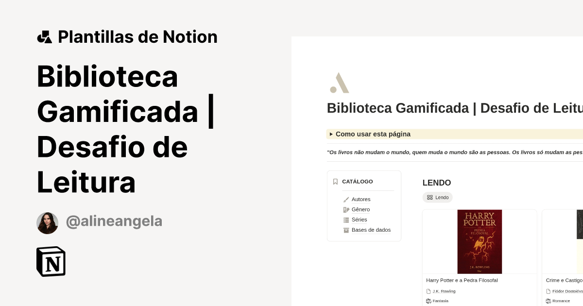 Plantilla Biblioteca Gamificada | Desafio de Leitura de Aline Angela ...