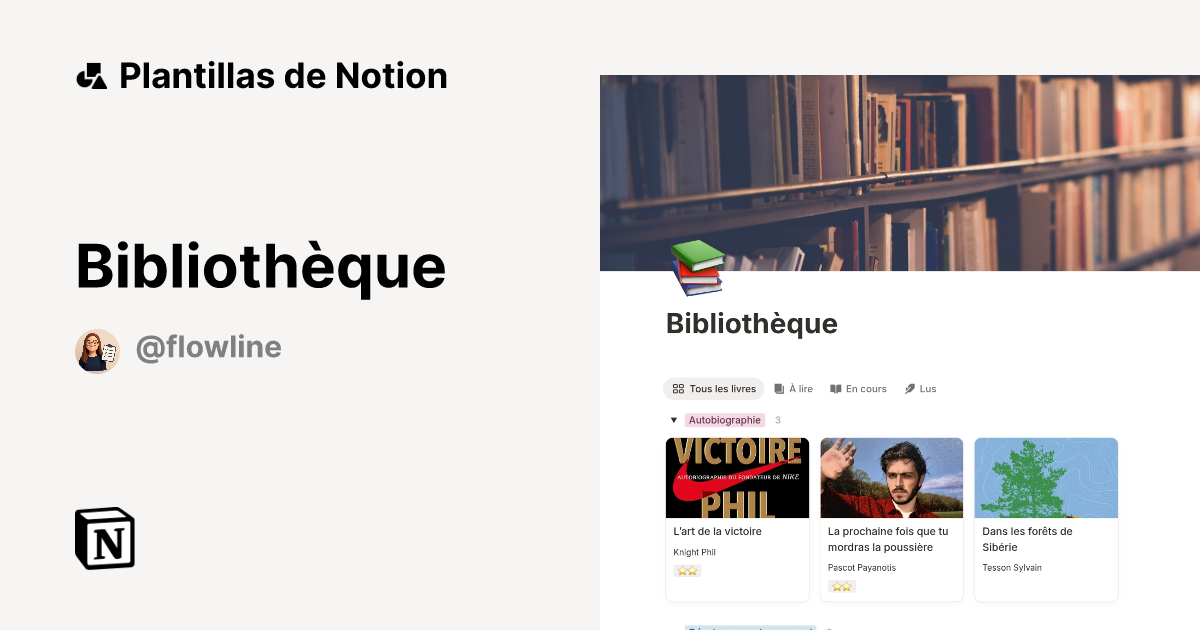 Plantilla Bibliothèque | Notion Marketplace