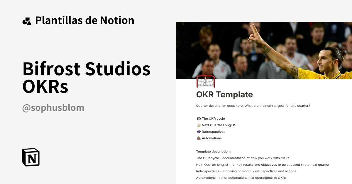Plantilla Bifrost Studios OKRs de Sophus Blom-Hanssen | Notion Marketplace