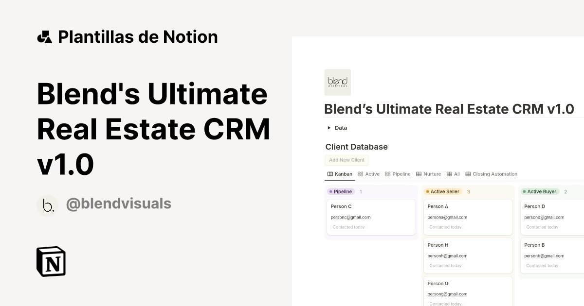 Plantilla Blend's Ultimate Real Estate CRM v1.0 de Blend Visuals ...