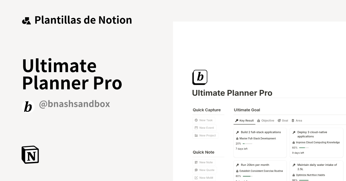 Plantilla Ultimate Planner Pro | Notion Marketplace