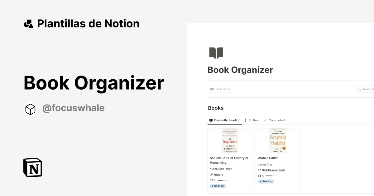 Plantilla Book Organizer | Notion Marketplace