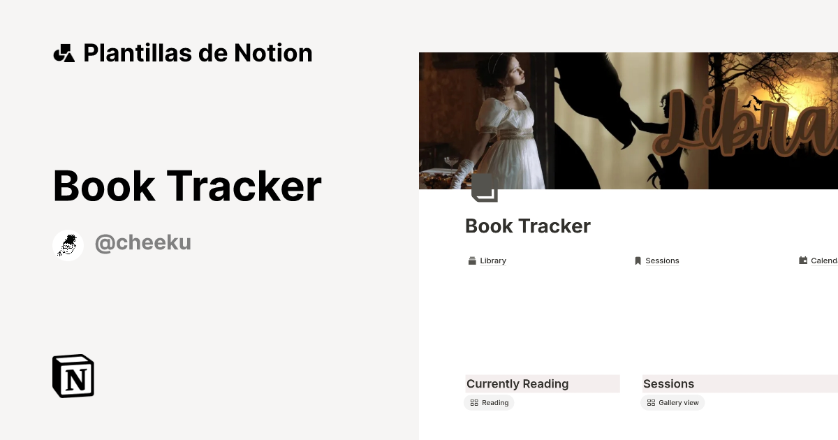 Plantilla Book Tracker de Cheeku | Notion Marketplace