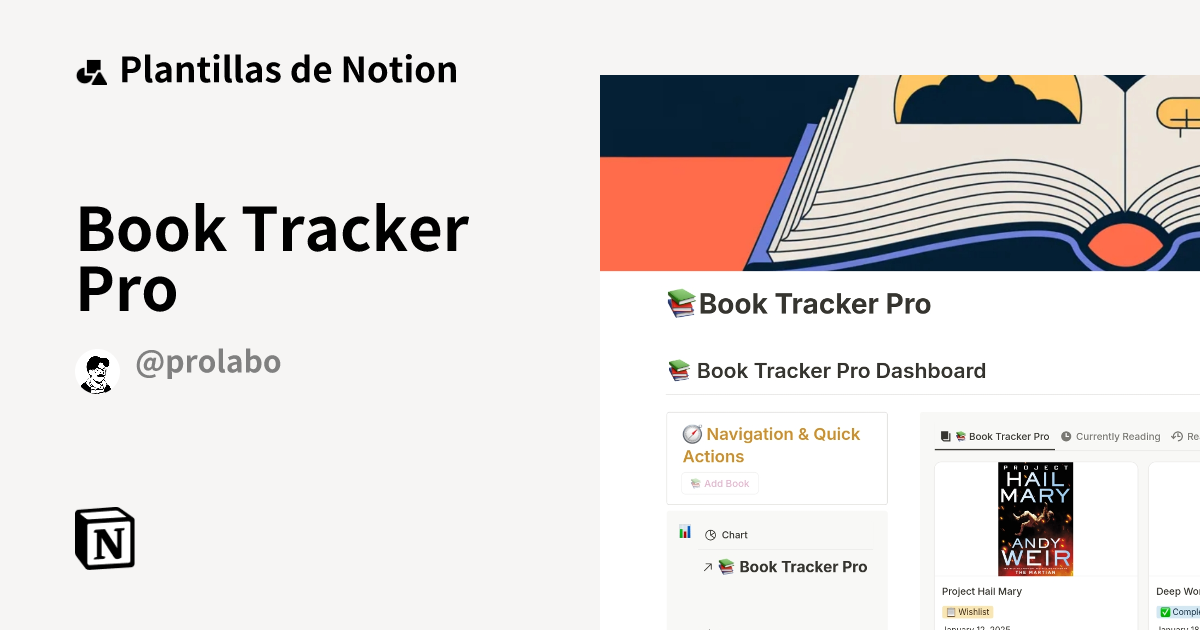 Plantilla Book Tracker Pro | Notion Marketplace