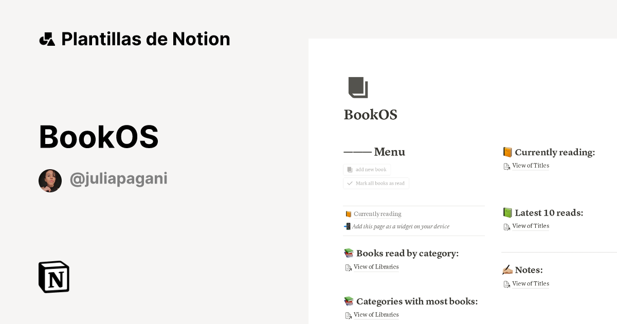 Plantilla BookOS | Notion Marketplace