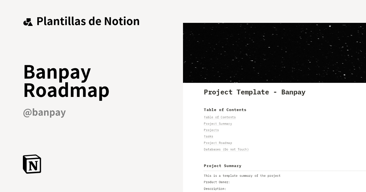 Plantilla Banpay Roadmap de Rodolfo at Banpay | Notion Marketplace