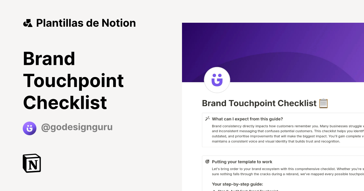 Plantilla Brand Touchpoint Checklist | Notion Marketplace
