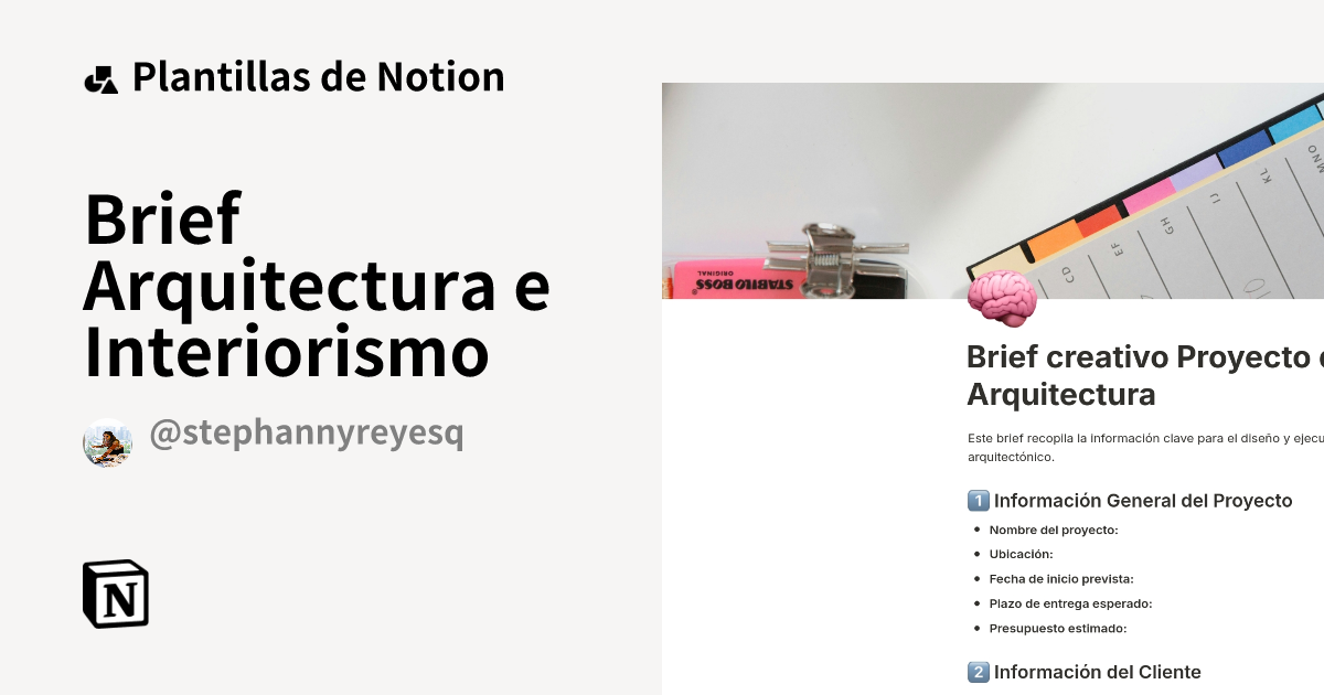 Plantilla Brief Arquitectura e Interiorismo de Stephanny Reyes Quintero ...