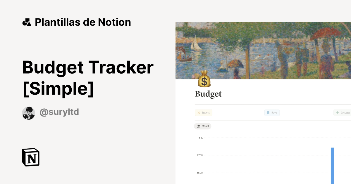 Plantilla Budget Tracker [Simple] | Notion Marketplace