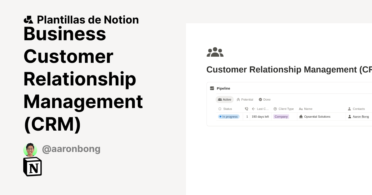 Plantilla Business Customer Relationship Management (CRM) de Aaron Bong ...