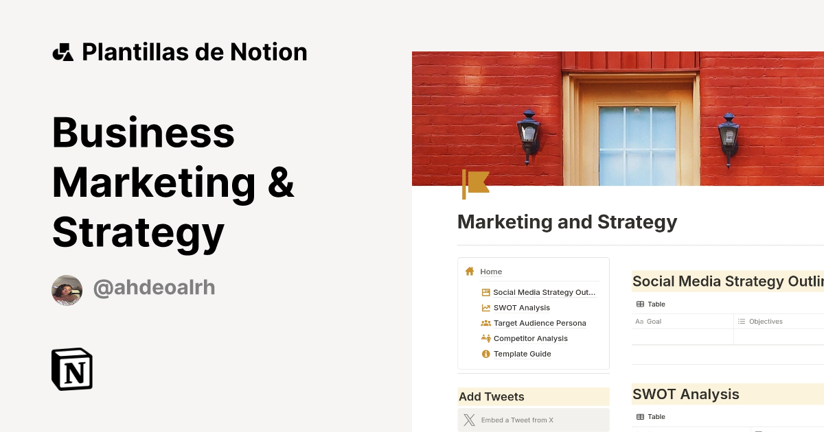 Plantilla Business Marketing & Strategy de Dami | Notion Marketplace