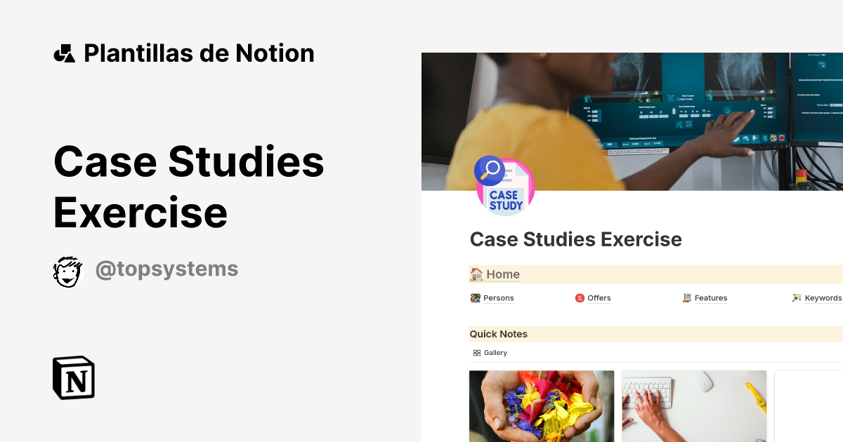 Plantilla Case Studies Exercise | Notion Marketplace