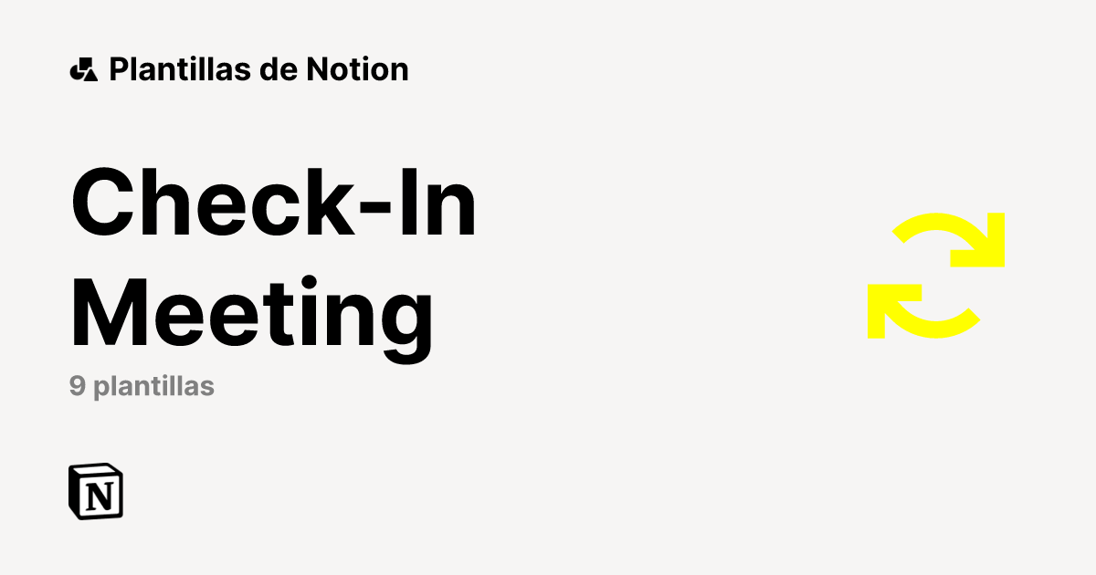 Mejores plantillas de Check-In Meeting de Notion | Notion Marketplace