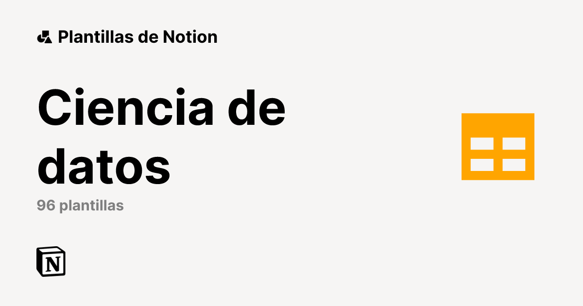 Plantillas para ciencia de datos | Notion Marketplace