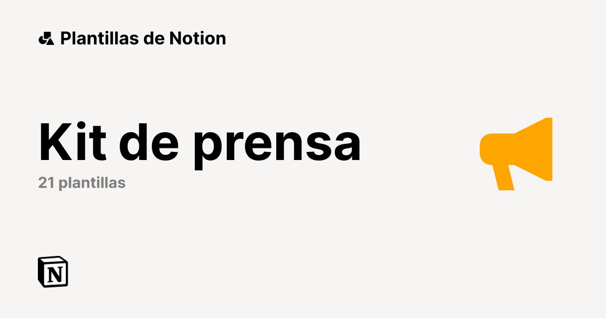 Plantillas gratuitas de Kit de prensa de Notion | Notion Marketplace