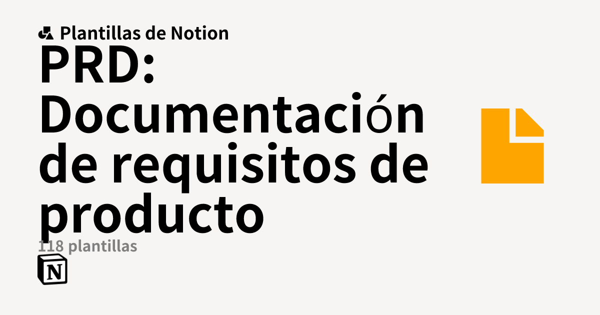Plantilla para PRD | Notion Marketplace