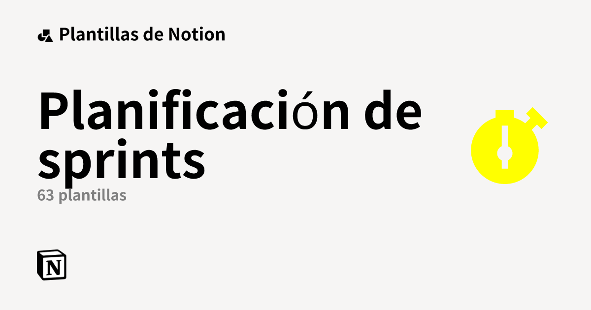 Plantillas para planificación de sprints | Notion Marketplace