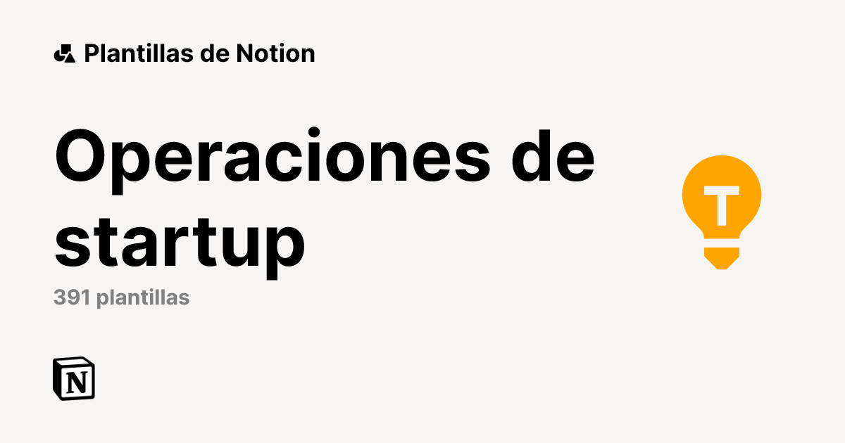 Principales plantillas de Operaciones de startup de Notion | Notion ...