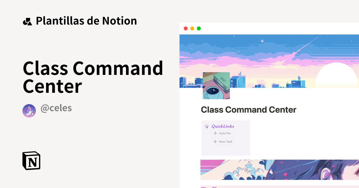 Plantilla Class Command Center de Celes | Notion Marketplace
