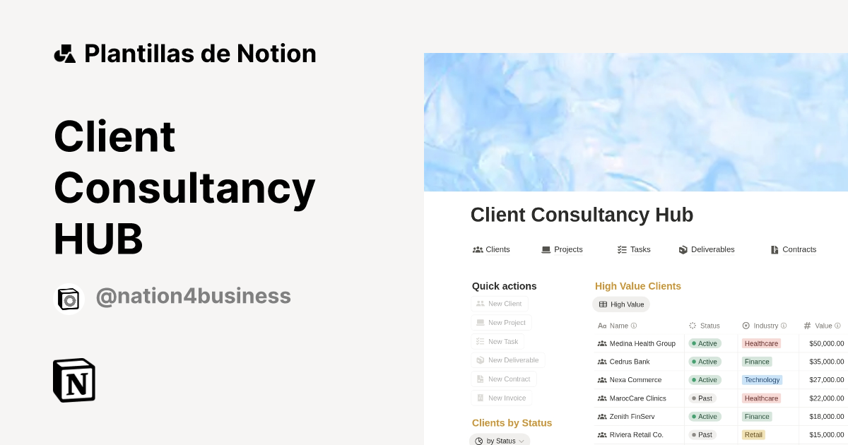 Plantilla Client Consultancy HUB | Notion Marketplace