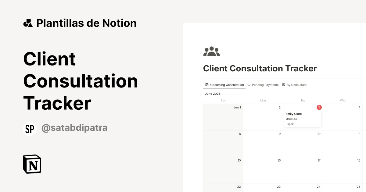 Plantilla Client Consultation Tracker | Notion Marketplace