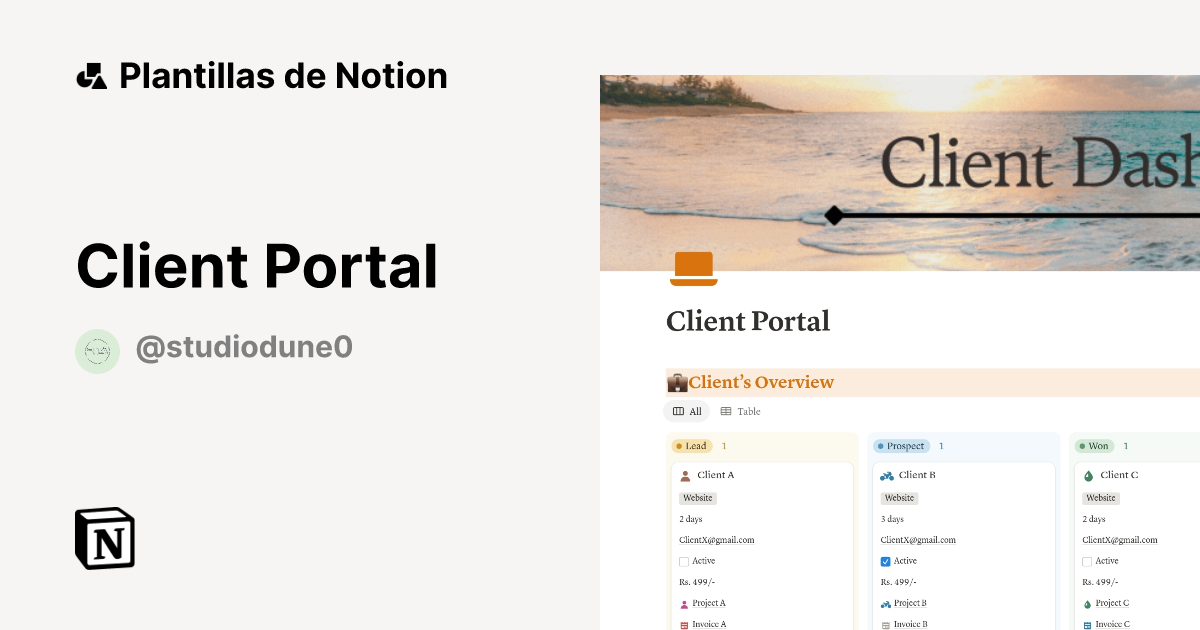 Plantilla Client Portal | Notion Marketplace