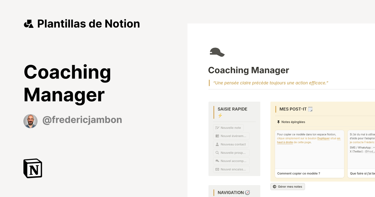 Plantilla Coaching Manager | Notion Marketplace