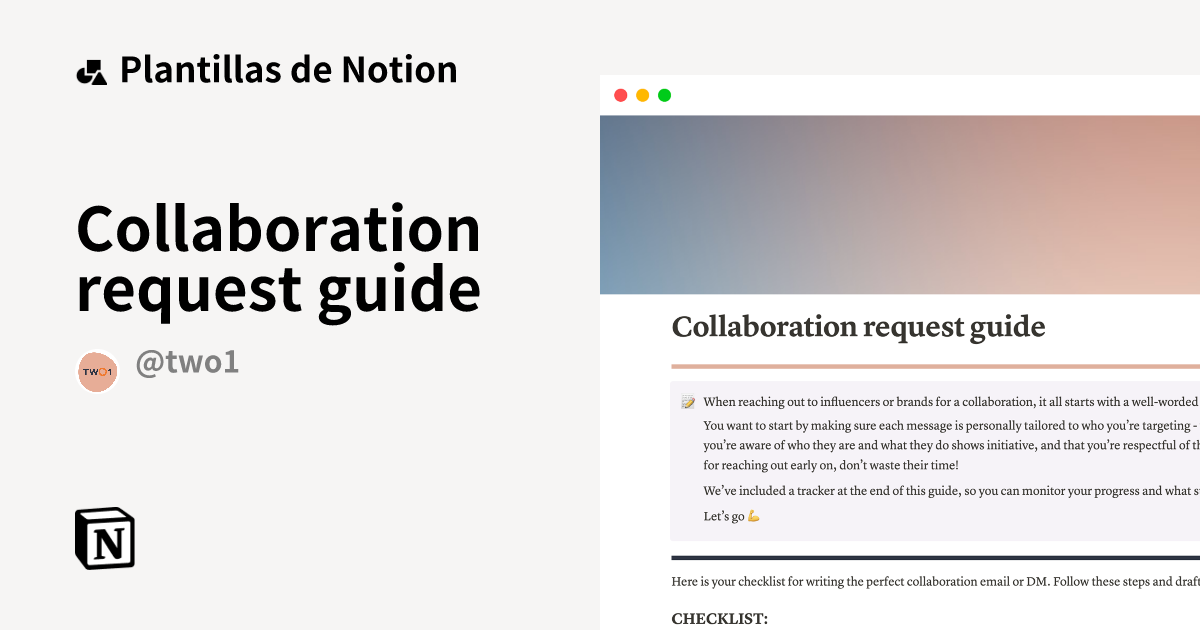 Plantilla Collaboration request guide | Notion Marketplace