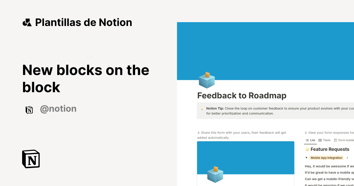 Bloques nuevos para seguir creando | Plantillas de Notion Marketplace