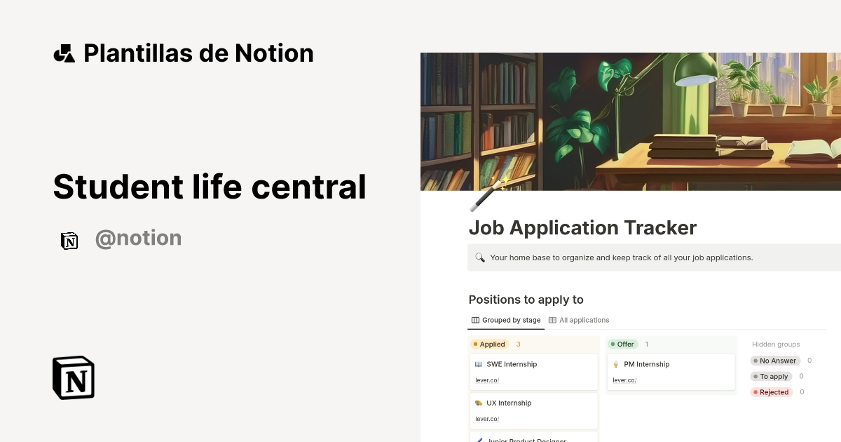 Student life central | Plantillas de Notion Marketplace