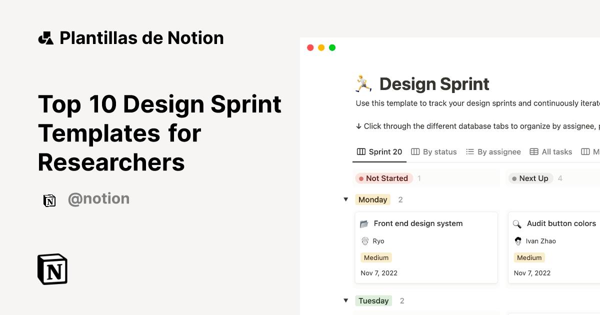 Top 10 Design Sprint Templates for Researchers | Plantillas de Notion ...