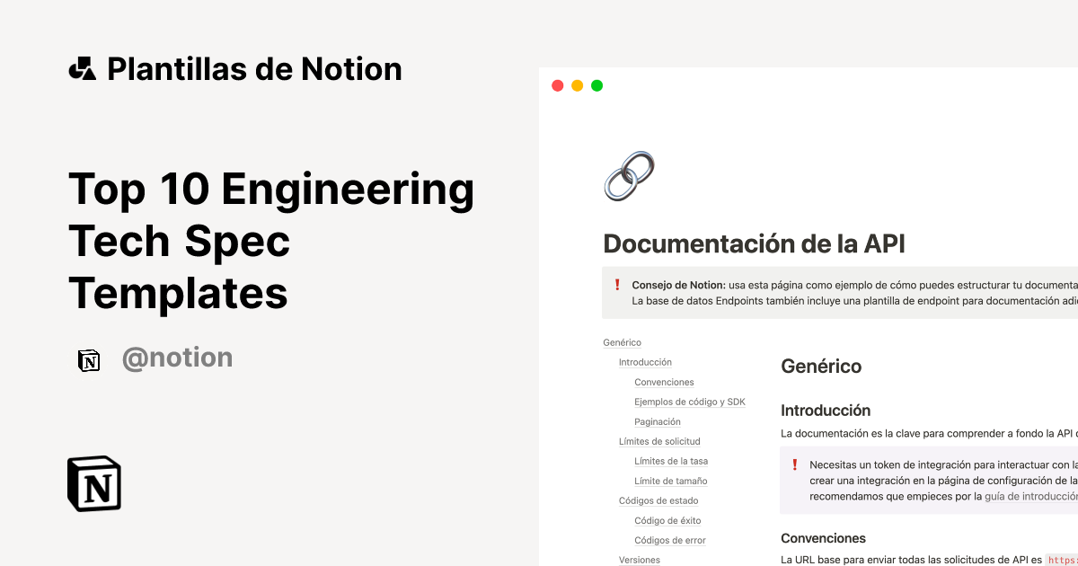Top 10 Engineering Tech Spec Templates | Plantillas de Notion Marketplace