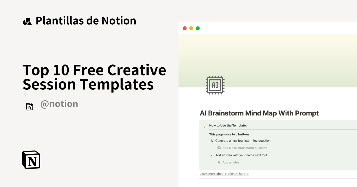 Top 10 Free Creative Session Templates | Plantillas de Notion Marketplace