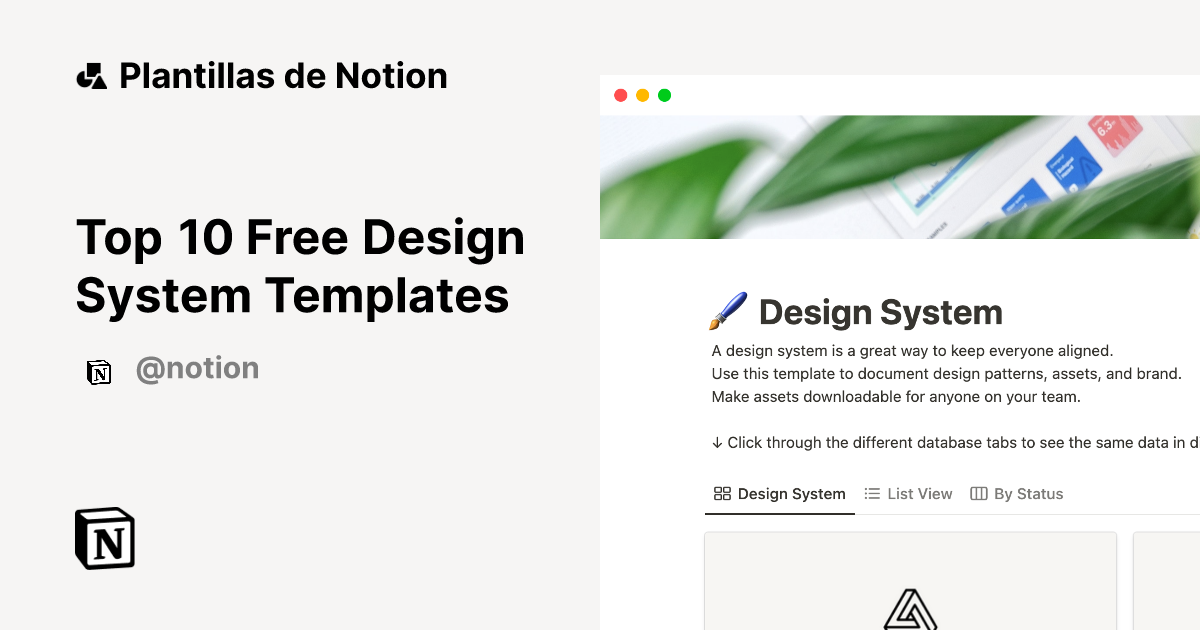 Top 10 Free Design System Templates | Plantillas de Notion Marketplace