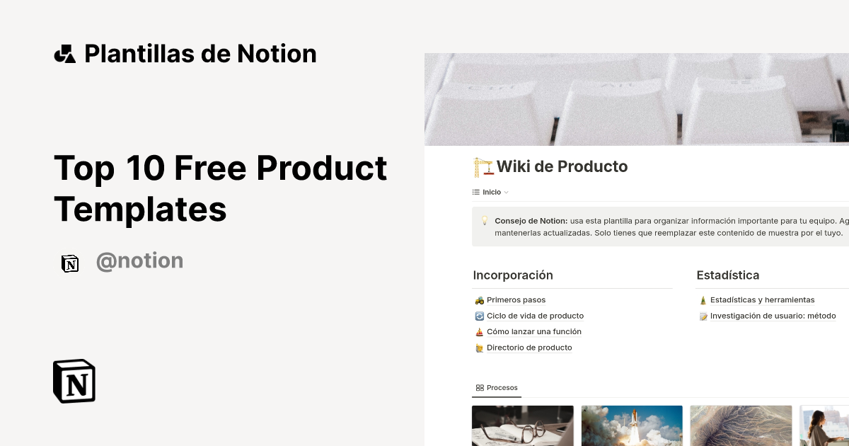 Top 10 Free Product Templates | Plantillas de Notion Marketplace