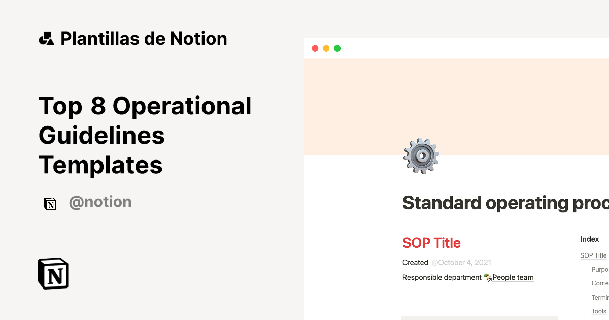 Top 8 Operational Guidelines Templates | Plantillas de Notion Marketplace