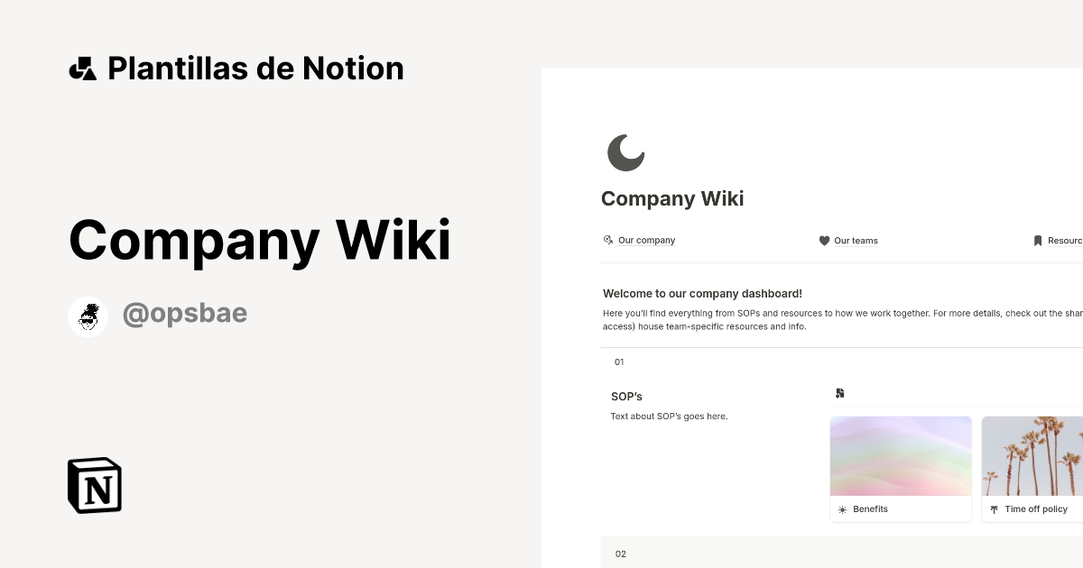 Plantilla Company Wiki | Notion Marketplace