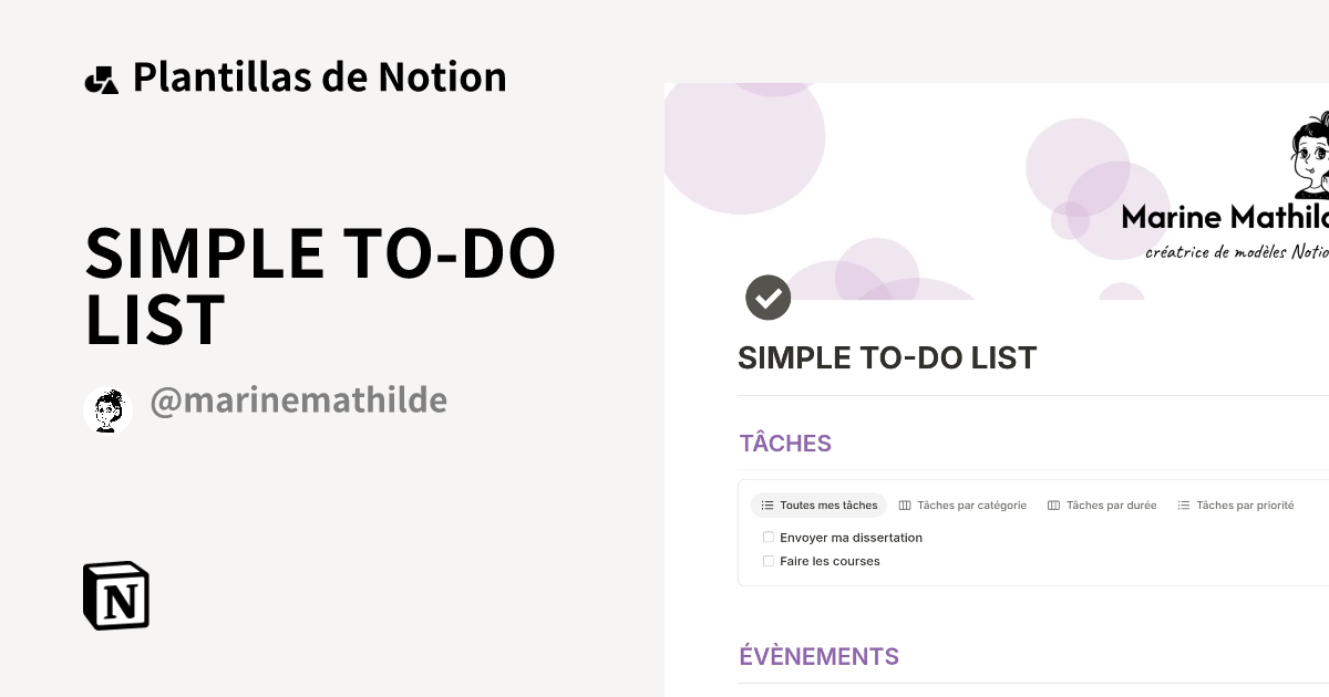 Plantilla SIMPLE TO-DO LIST | Notion Marketplace