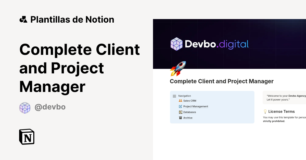 Plantilla Complete Client and Project Manager | Notion Marketplace