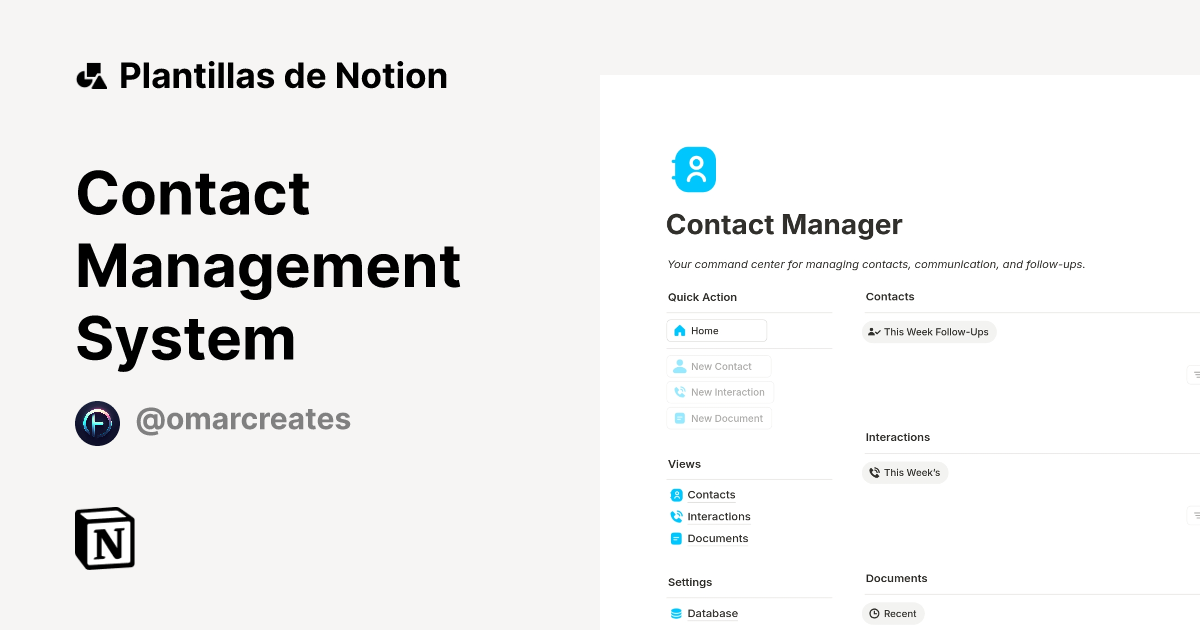 Plantilla Contact Management System | Notion Marketplace