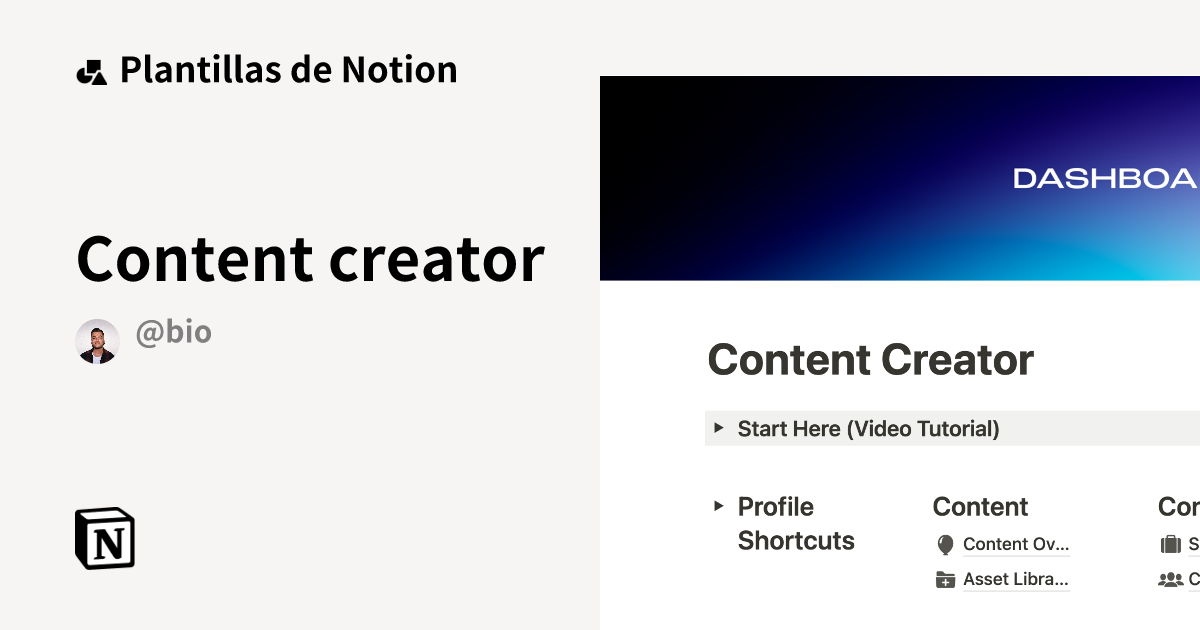 Plantilla Content creator | Notion Marketplace