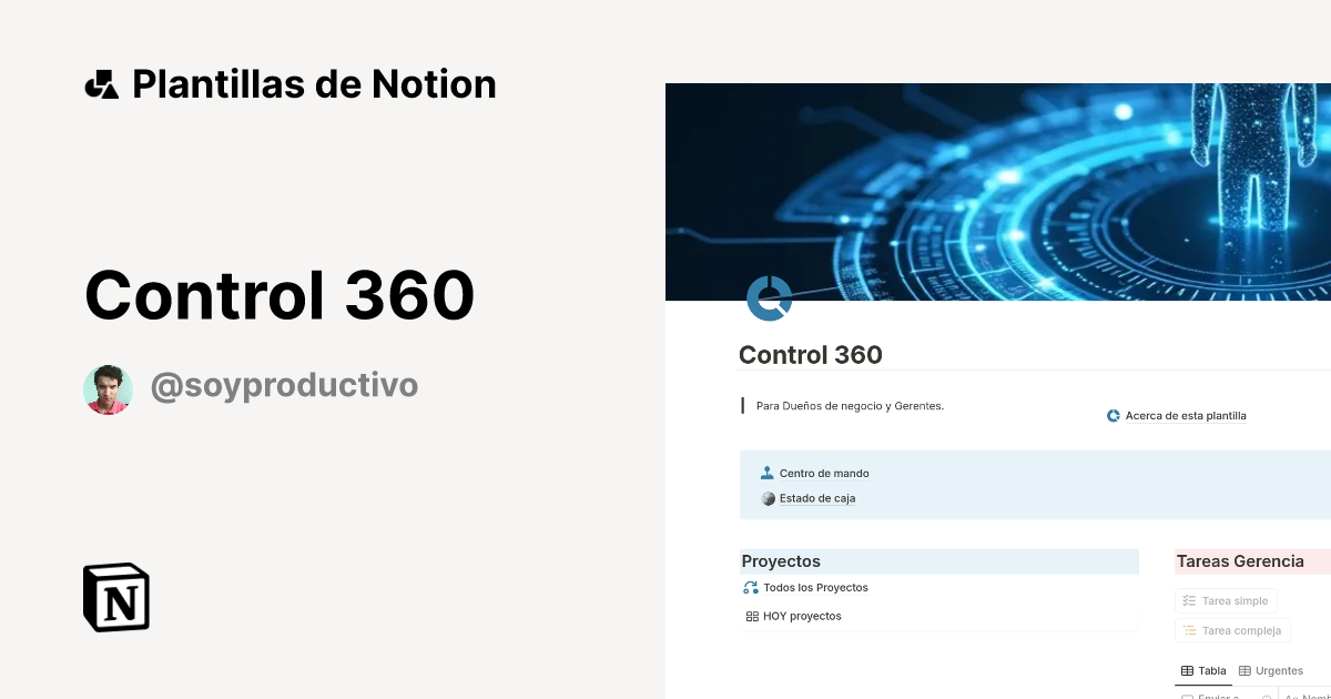 Plantilla Control 360 | Notion Marketplace